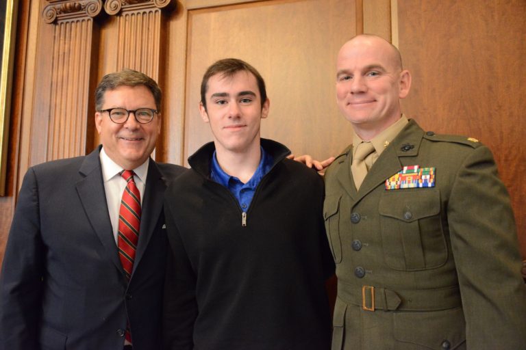 Major Andrew Lee, USMC, Helps RL Honor Veterans Day - The Roxbury Latin ...
